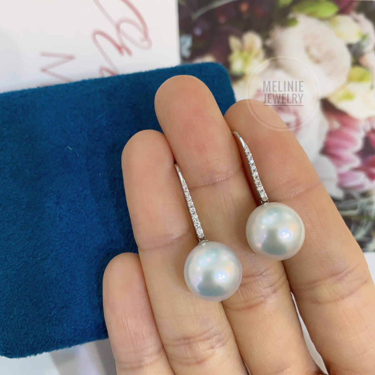 Ada Edison Pearls Diamond 18K Ear Hooks – Melinie Jewelry 美億年珠寶